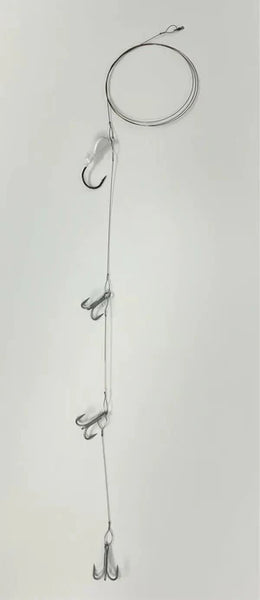 Ribbon Fish Rig #8 Main Wire #8 Trace Wire 1/2 oz Jig Head #2 Treble H ...